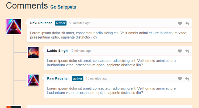 Top 5 Bootstrap4 comment snippets | Best bootstrap4 snippets