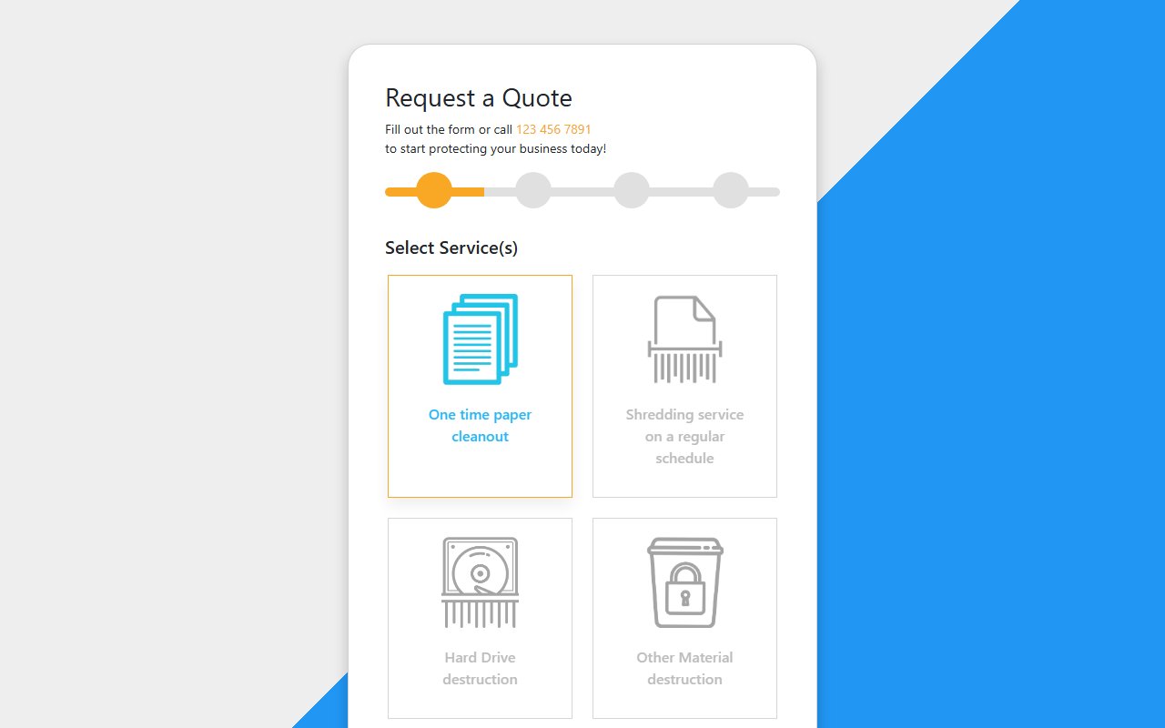 Bootstrap 5 Request quotation form wizard with validation | GoSnippets